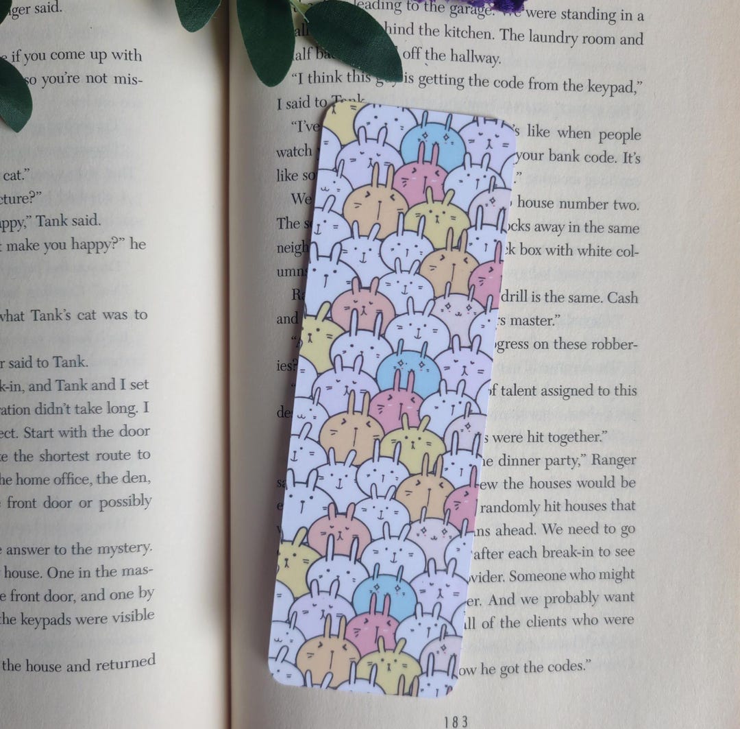 Bunny Bookmark - Rabbit Bookmark - Animal Lover Bookmark - Pet Bookmark ...