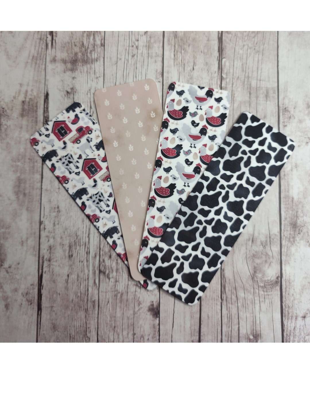 Farm Bookmarks - Cow Print Bookmark - Book Accessories - Chicken ...