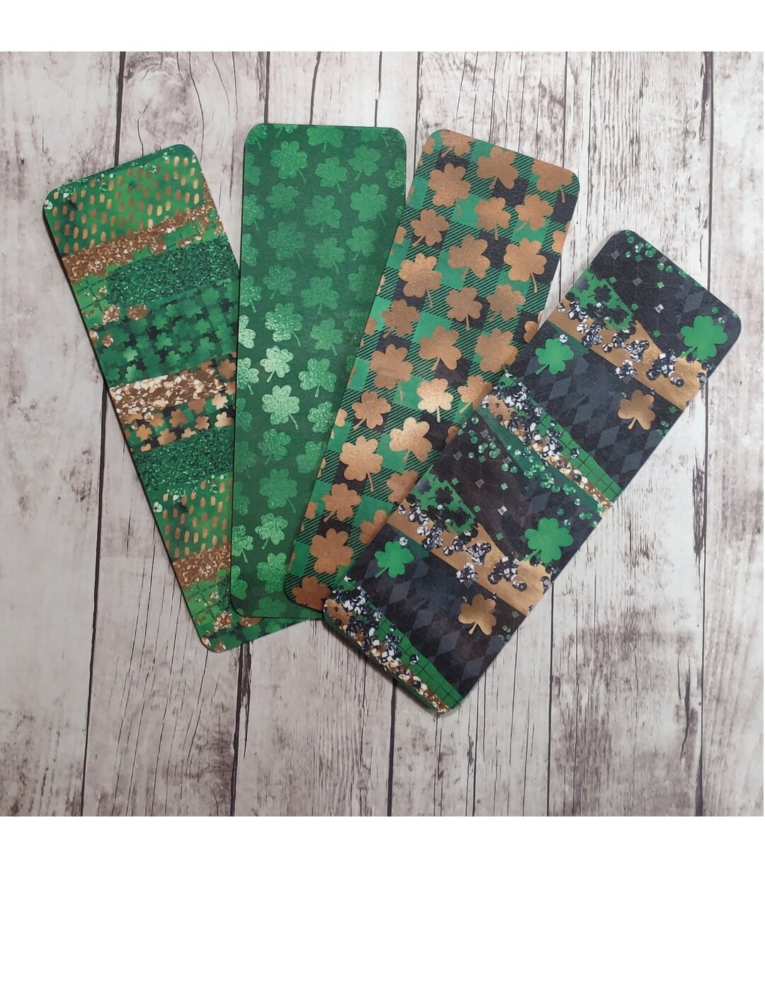 Black & Gold Shamrock Bookmarks - Clover Bookmark - Book Accessories ...
