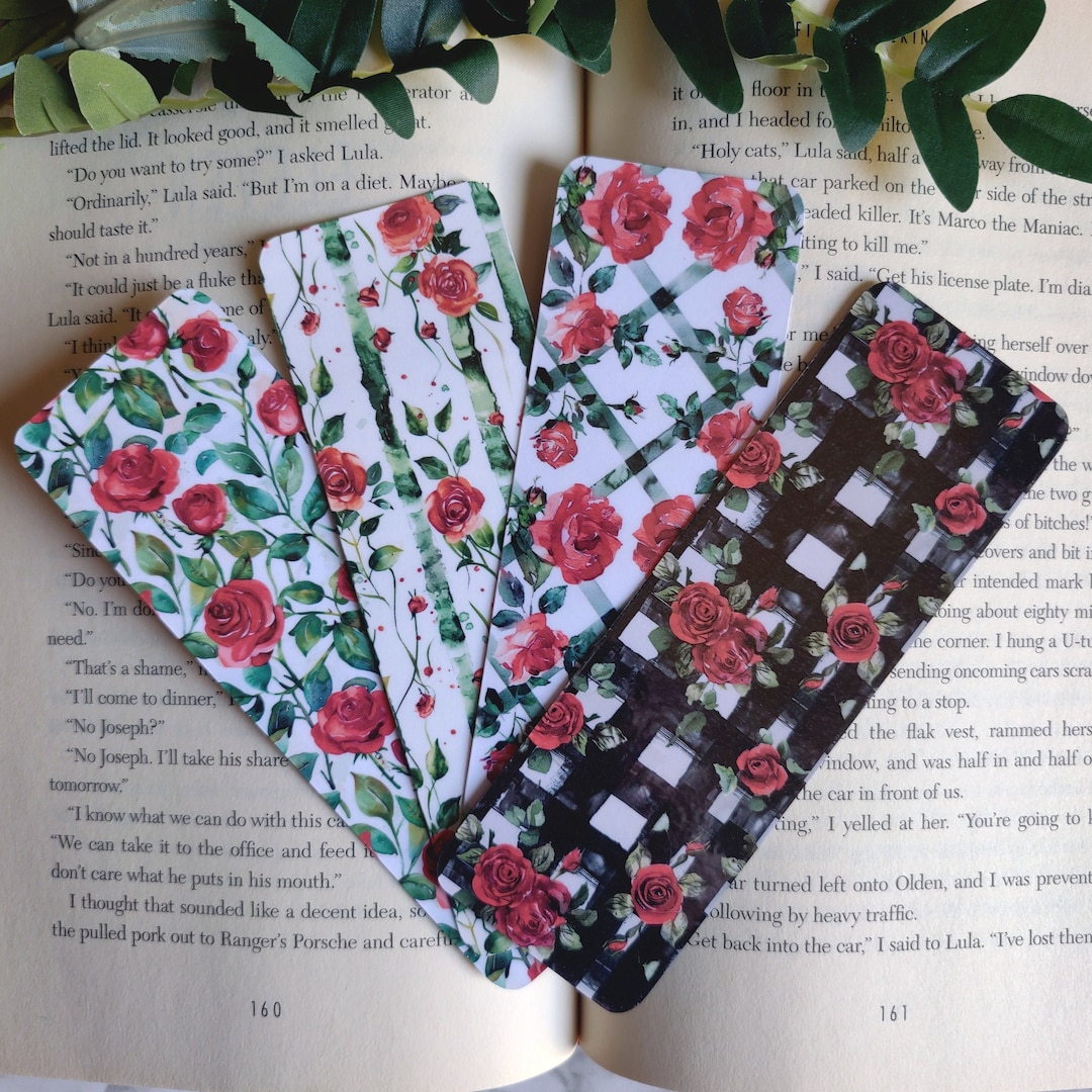 Red Rose Bookmarks - Floral Bookmark - Book Accessories - Beautiful ...