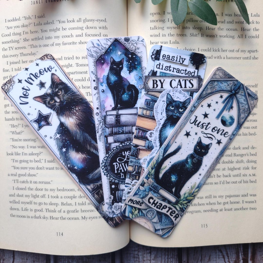 Black Cat Bookmarks - Kitty Bookmark - Book Accessories - Celestial ...