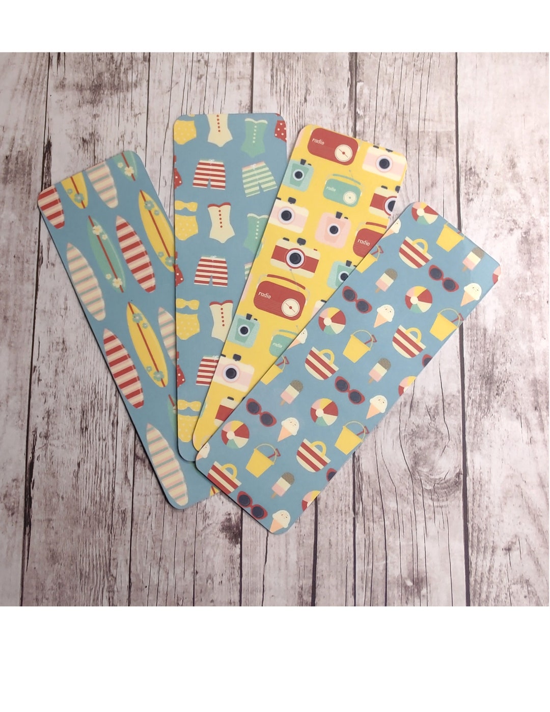 Retro Summer Bookmarks - Surfboard Bookmark - Book Accessories - Beach ...