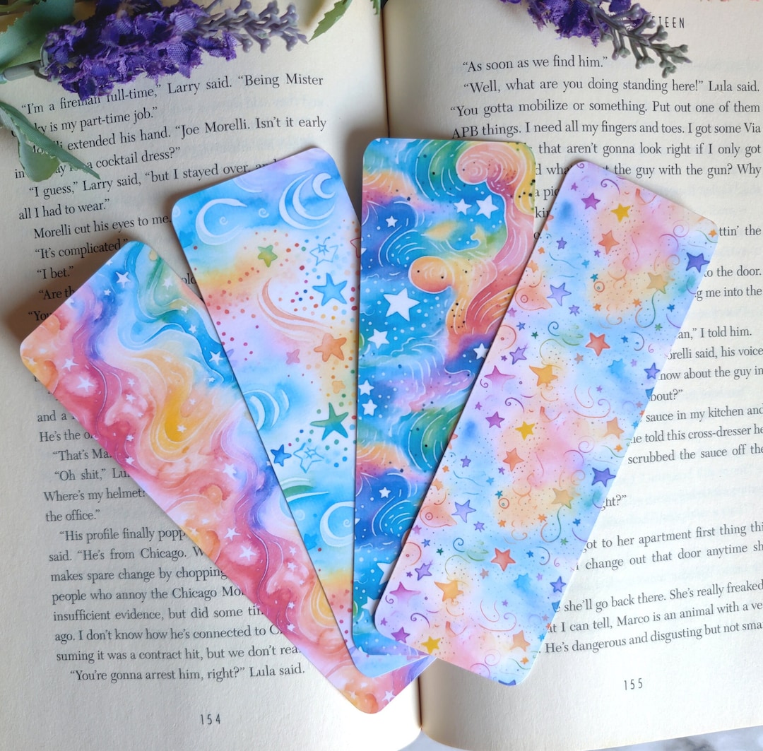 Rainbow Stars Bookmarks - Colorful Bookmark - Book Accessories - Swirl ...