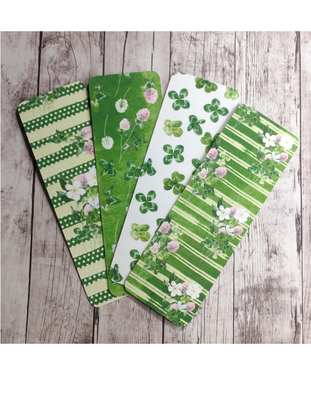 Watercolor Shamrock Bookmarks - Clover Bookmark - Book Accessories ...