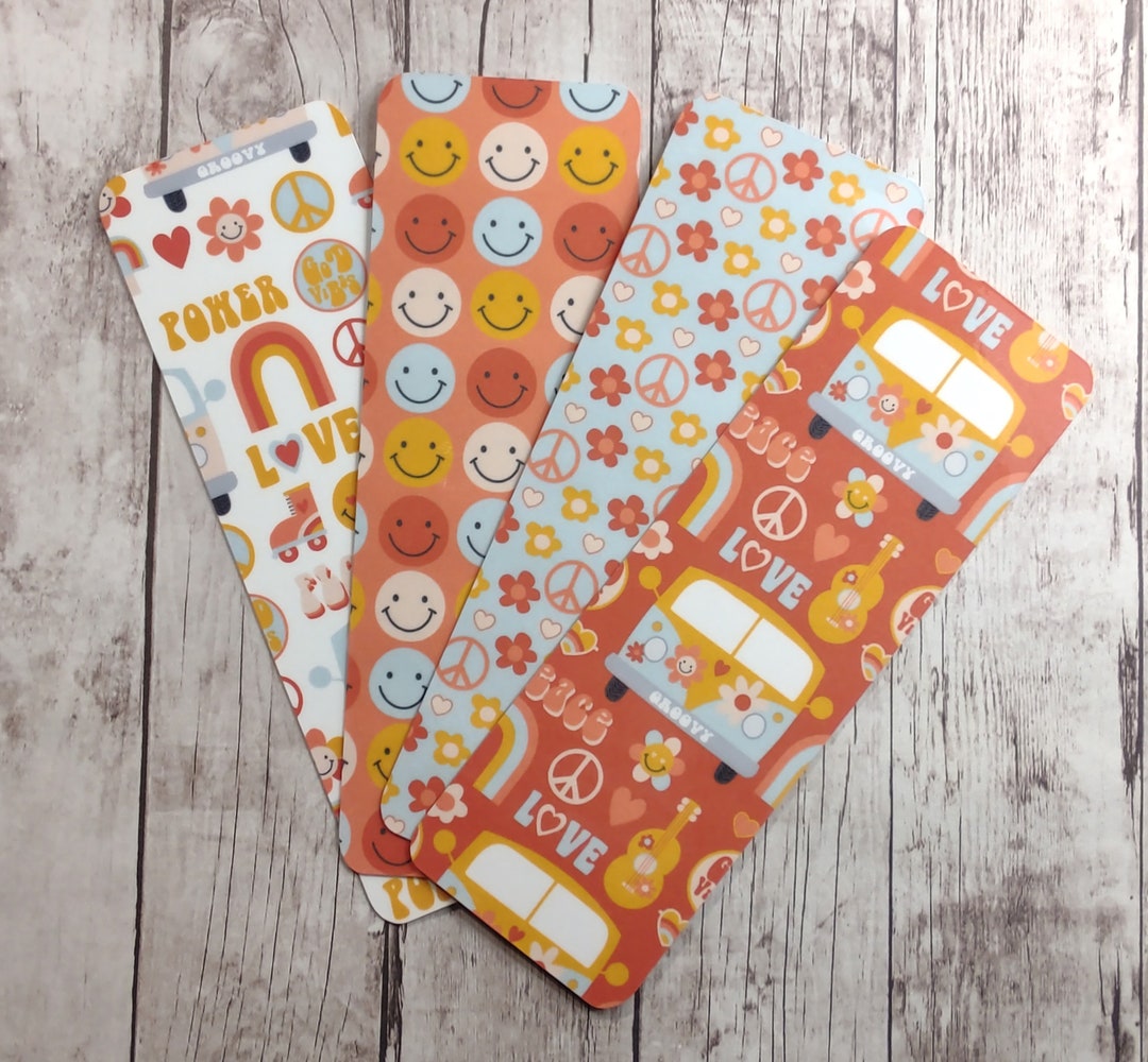 Hippie Flower Bookmarks - Peace Bookmark - Book Accessories - Rainbow ...