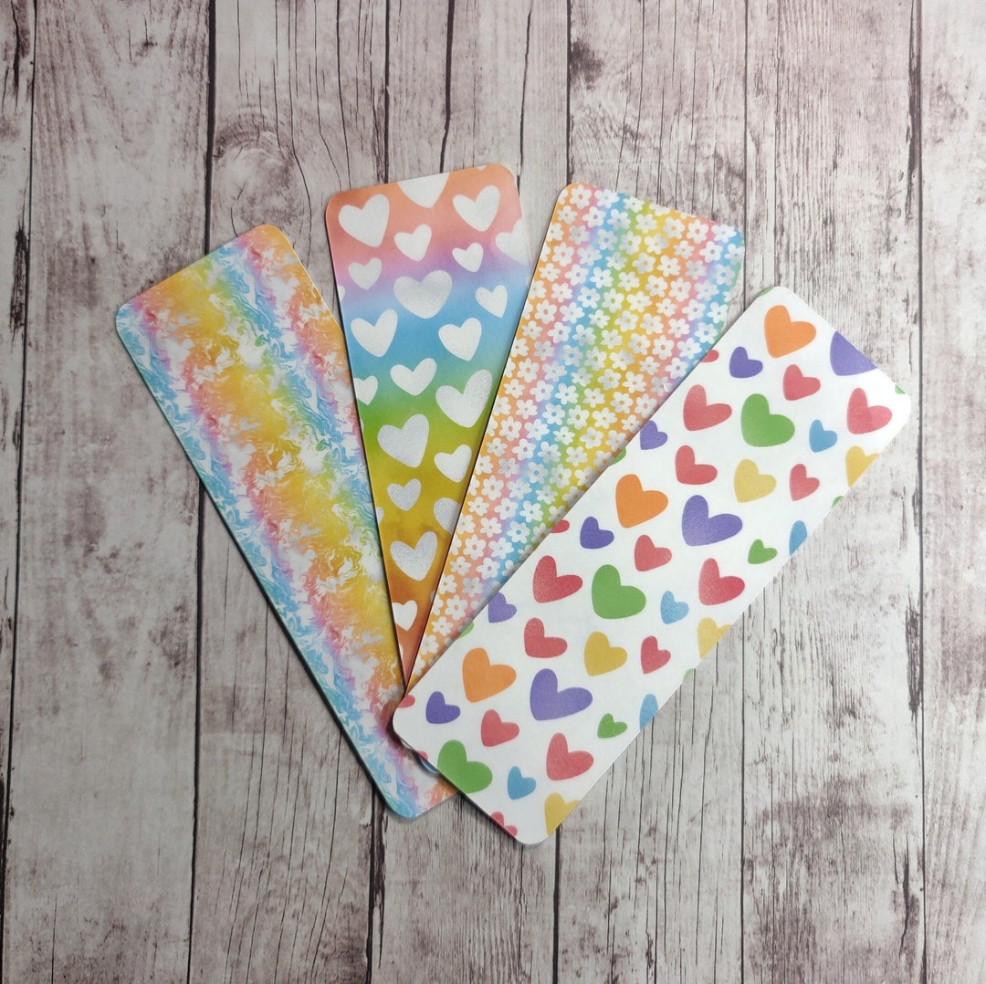 Rainbow Bookmarks - Colorful Bookmark - Book Accessories - Heart ...