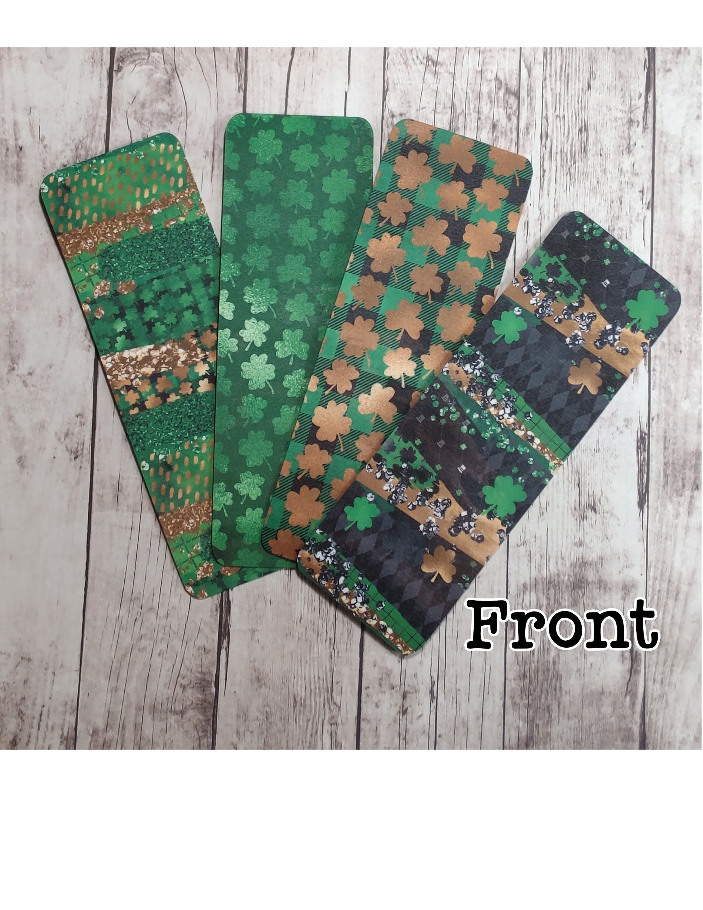 Black & Gold Shamrock Bookmarks - Clover Bookmark - Book Accessories ...