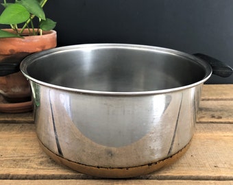 4 Quart Revere Ware Stainless Steel Pot Tri Ply Bottom Made in Korea ...