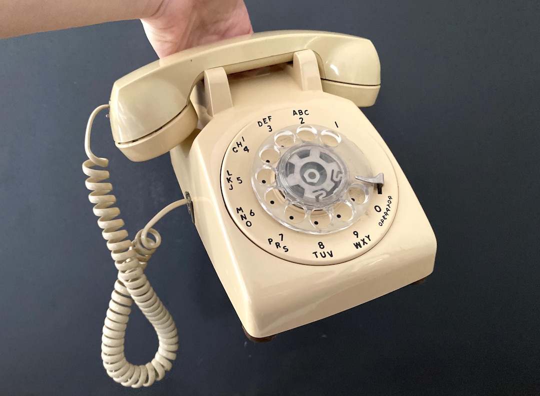 Vintage 1993 Premier Yellow Tan Rotary Tabletop Phone - NOT TESTED - Etsy