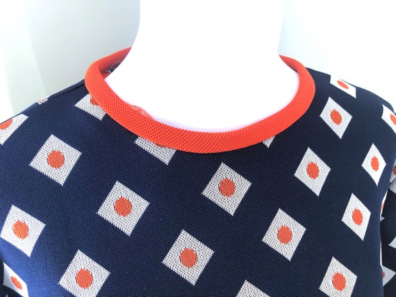 1970s Hopewell Jonathan Logan Navy Blue White Squares… - Gem