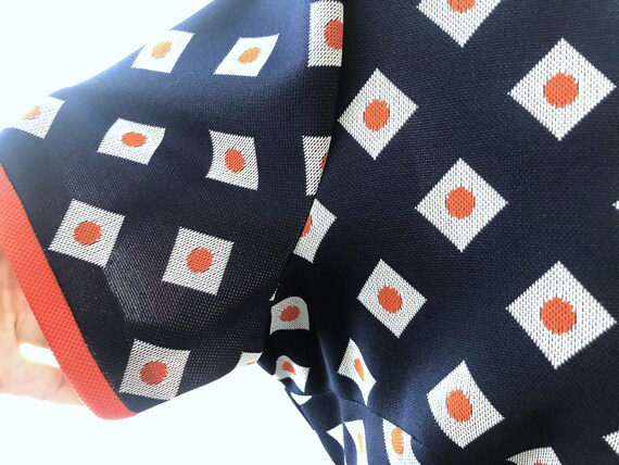 1970s Hopewell Jonathan Logan Navy Blue White Squares… - Gem