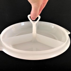 Vintage 3-piece Tupperware White Divided Party Suzette 608-17 With Lid ...