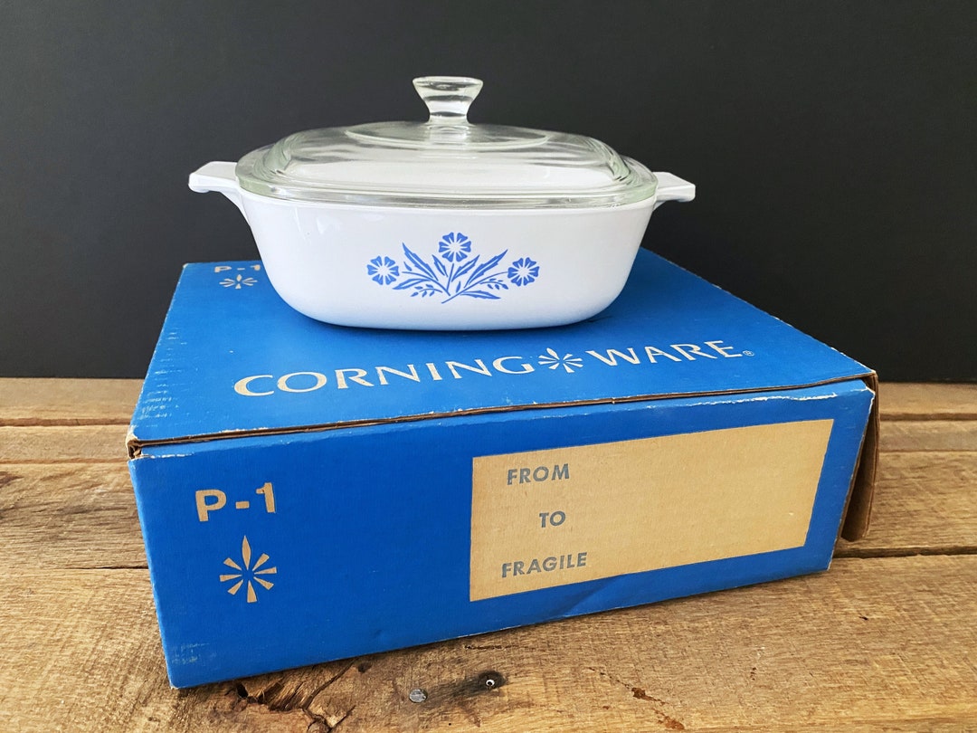 Small Vintage Cornflower Blue Corning Ware 1 Quart Dish With Original ...
