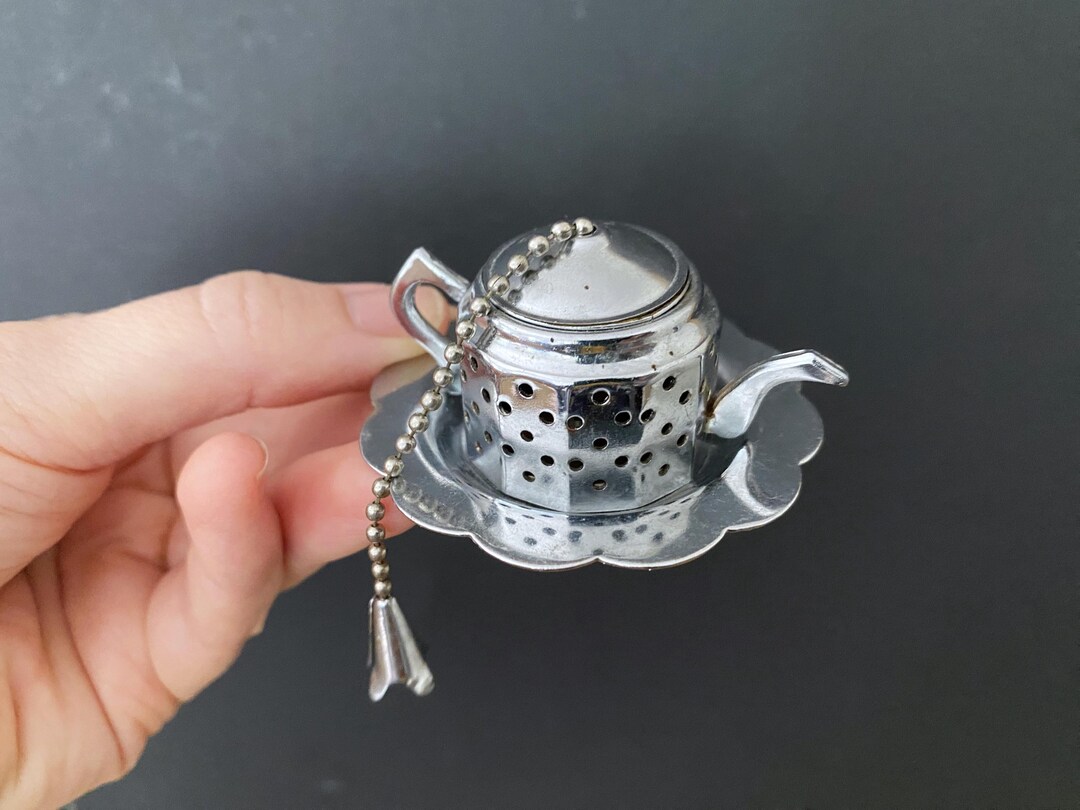 Vintage Unmarked Metal Silver Teapot Shape Infuser/teapot Tea Strainer ...