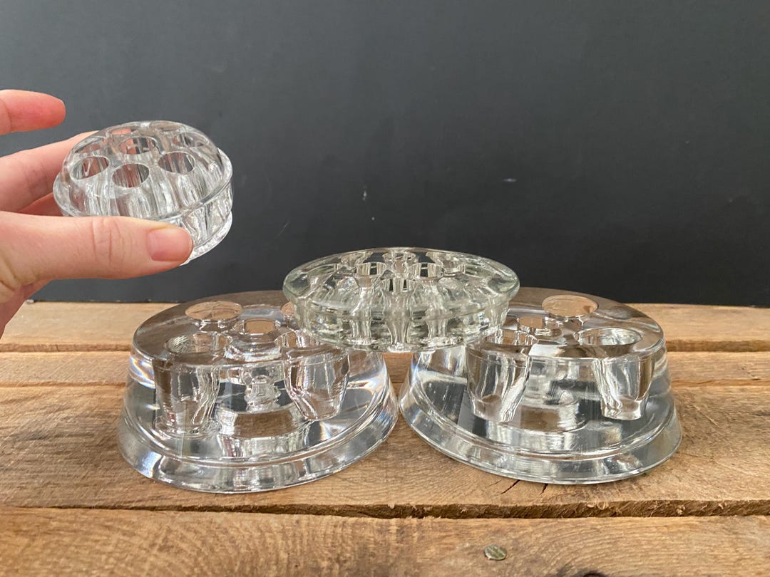 CHOICE Clear Glass Flower Frogs - Etsy