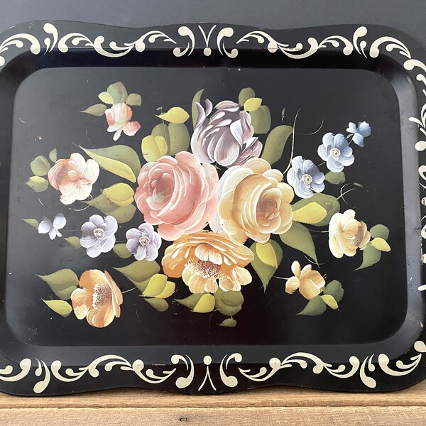 Vintage Tole Tray - Etsy
