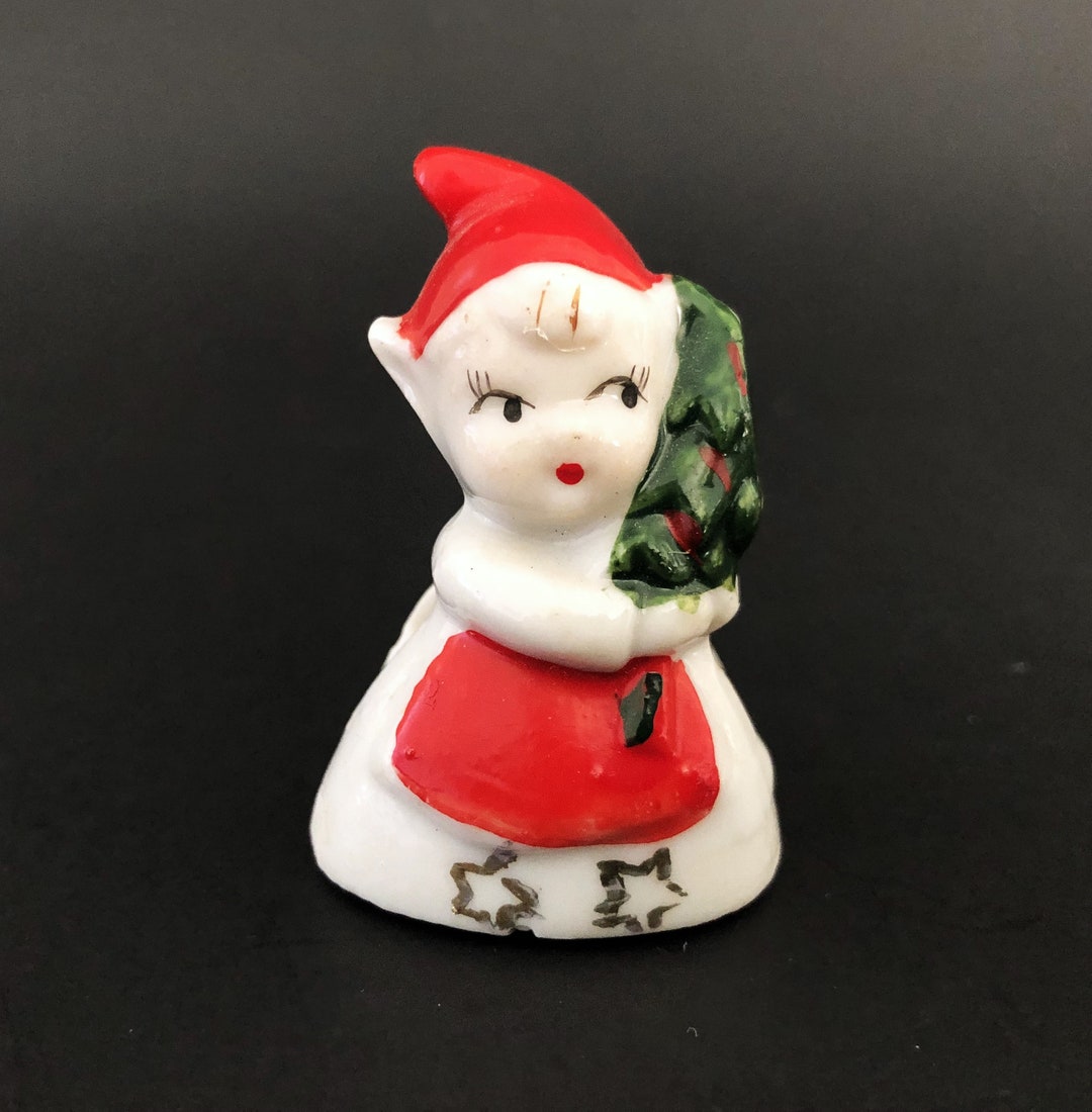 Miniature 1-7/8" Vintage Christmas Elf Place Card Holder Made in Japan ...