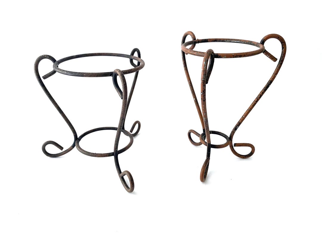 2 Vintage Miniature Metal Stands/small Plant Stand - Etsy