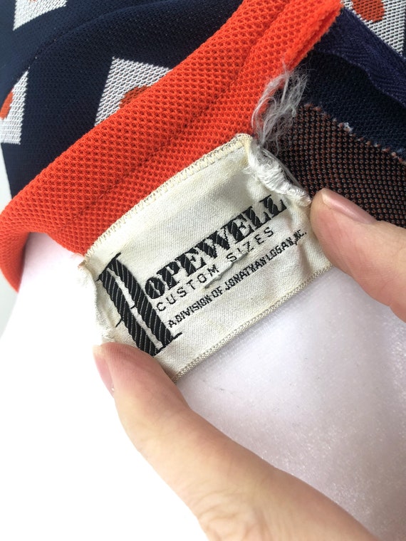 1970s Hopewell Jonathan Logan Navy Blue White Squares… - Gem