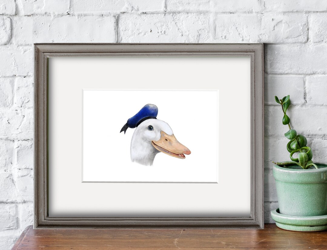 Instant Download, Realistic Donald Duck, Hi Res, 5"x7", Watercolor ...