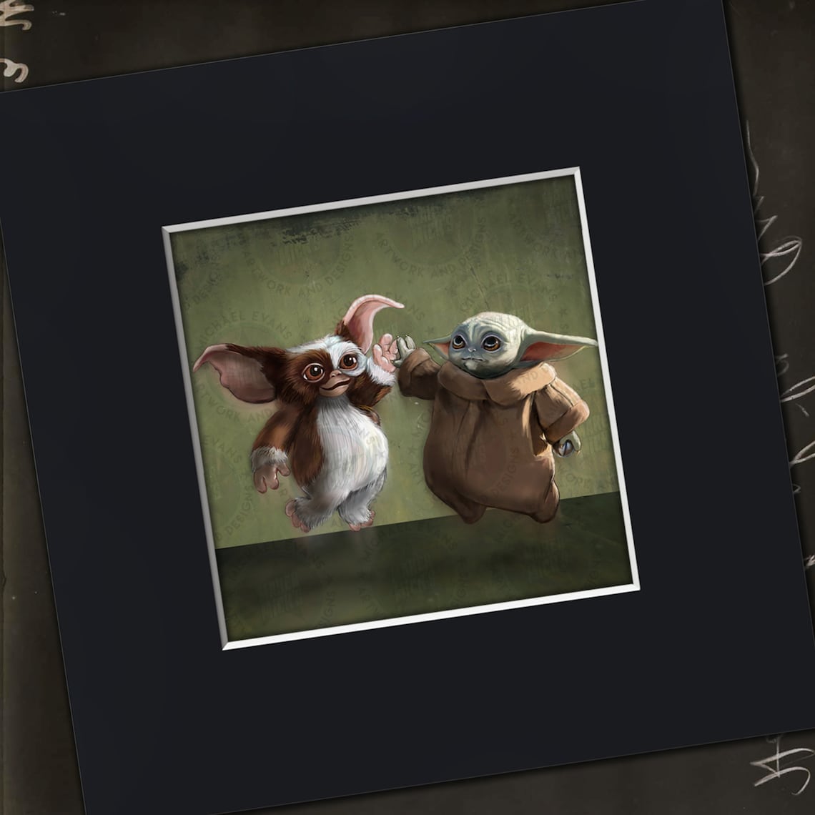 Gizmo and Baby Yoda Hi Res Digital Painting Print | Etsy
