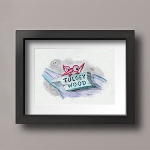 Tulgey Wood Sign, Alice in Wonderland, Hi-res, Watercolor Print, 5"x7 ...