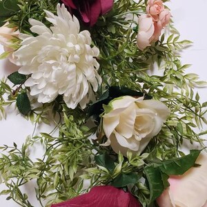 Wedding Floral Garland, Greenery Garland Centerpiece, Arch Decor, Wine ...