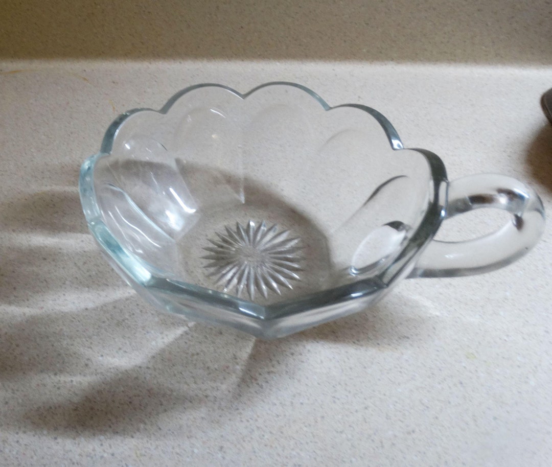 Antique Heisey "colonial" Crystal Glass Handled Nappy Jam Dish, Candy ...