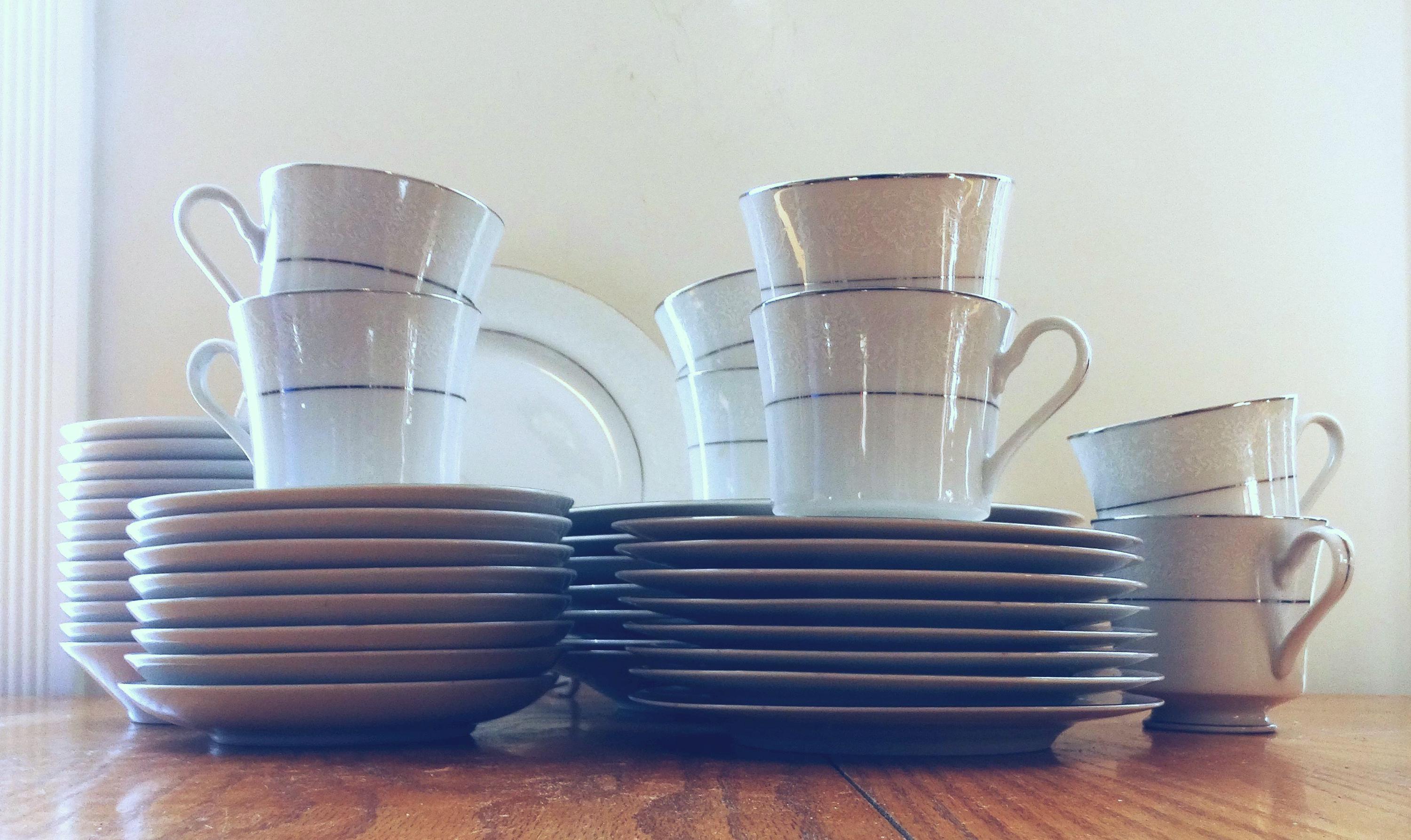 Vintage Wakefield China, International Silver Co, Platinum Trim ...