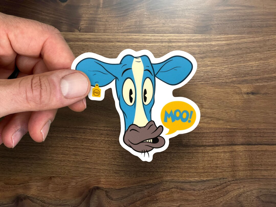 Moo Vermont Cow Sticker Cow Vinyl Decal Water Bottle Sticker Laptop ...