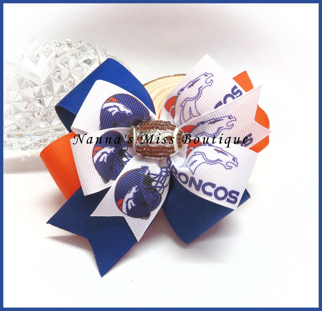 Denver Broncos Inspired Hair Bow, Hair Clip, Football Bow, Headband ...
