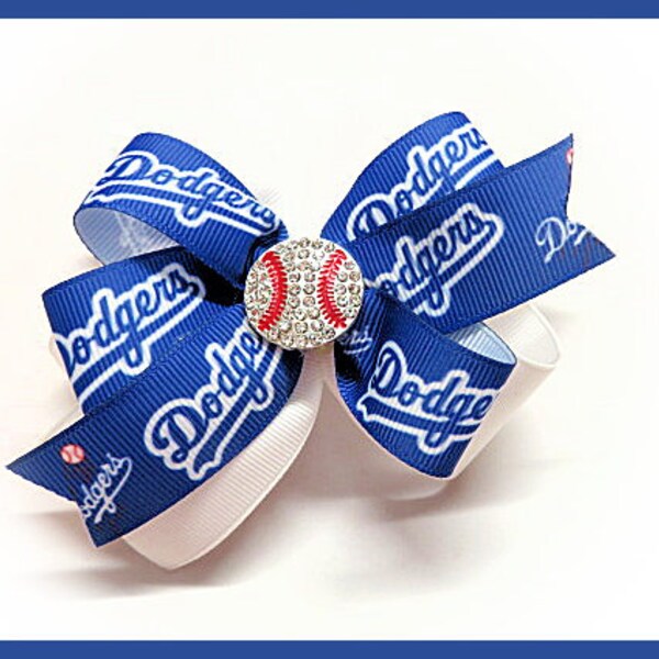 La Dodgers Hair Bow - Etsy