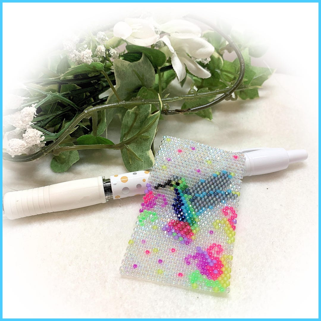Beaded Hummingbird Pen Wrap: Miyuki Delica Beads, Pilot G2 - Etsy