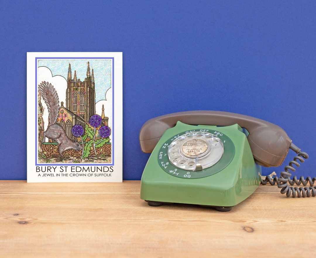 Bury St Edmunds A5 Travel Postcard Abbey Gardens Squirrel Print Suffolk ...