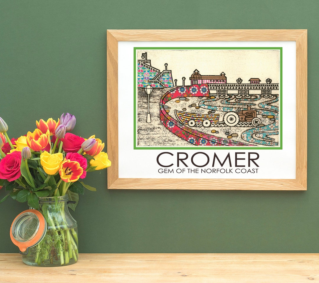 A3 (29.7x42cm) Cromer Travel Poster Pier Beach Scene Seaside Fathers ...