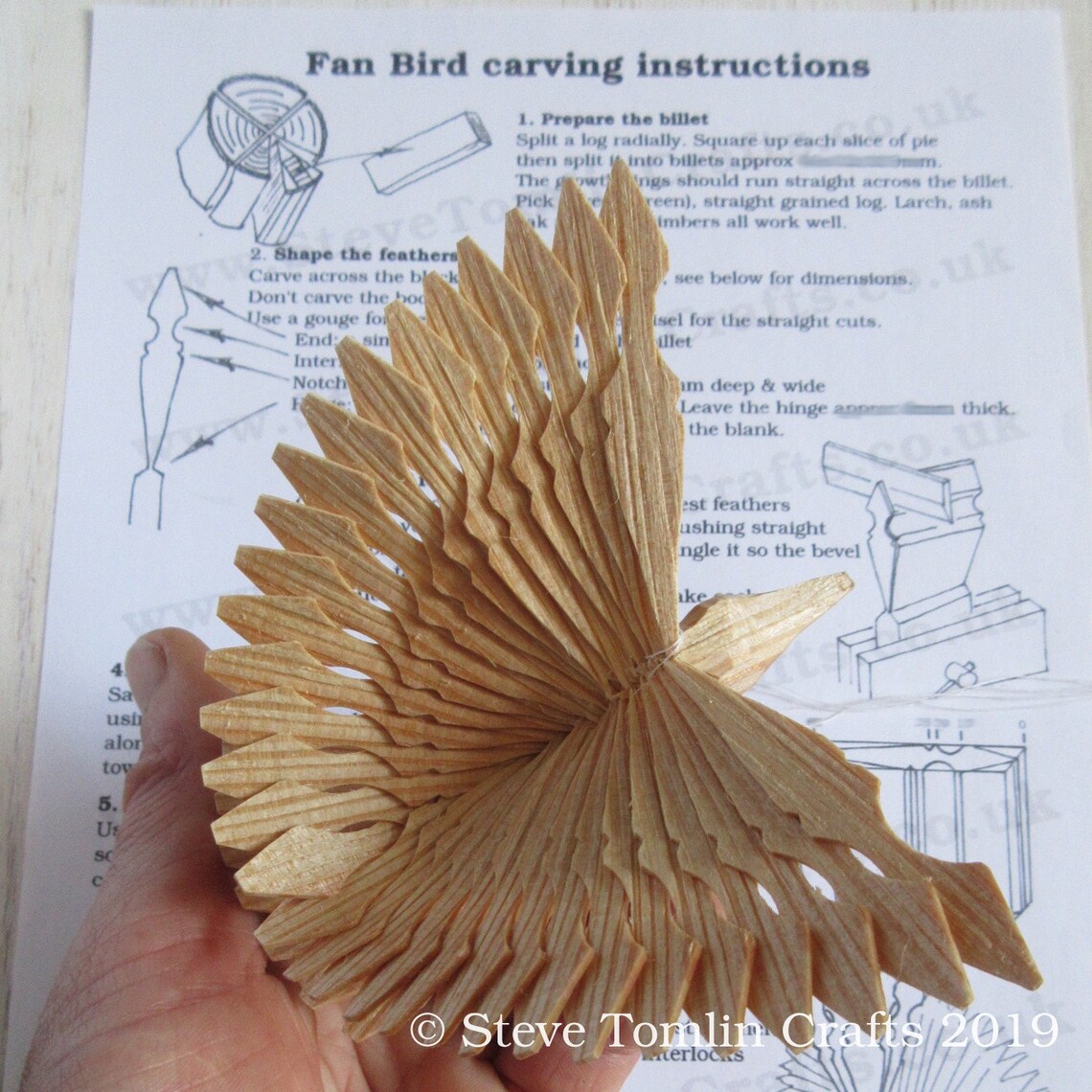 How to Make Fan Birds - Carving Instructions - Etsy