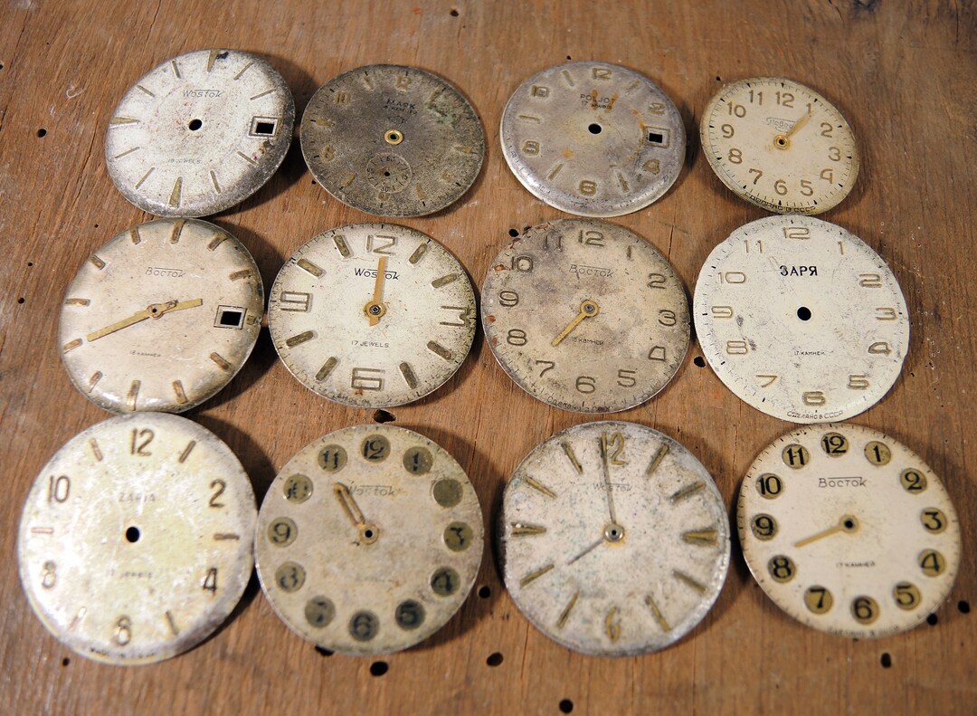 Vintage Watch Faces From Wrist Watches From 1950s, Men's Round Watch ...