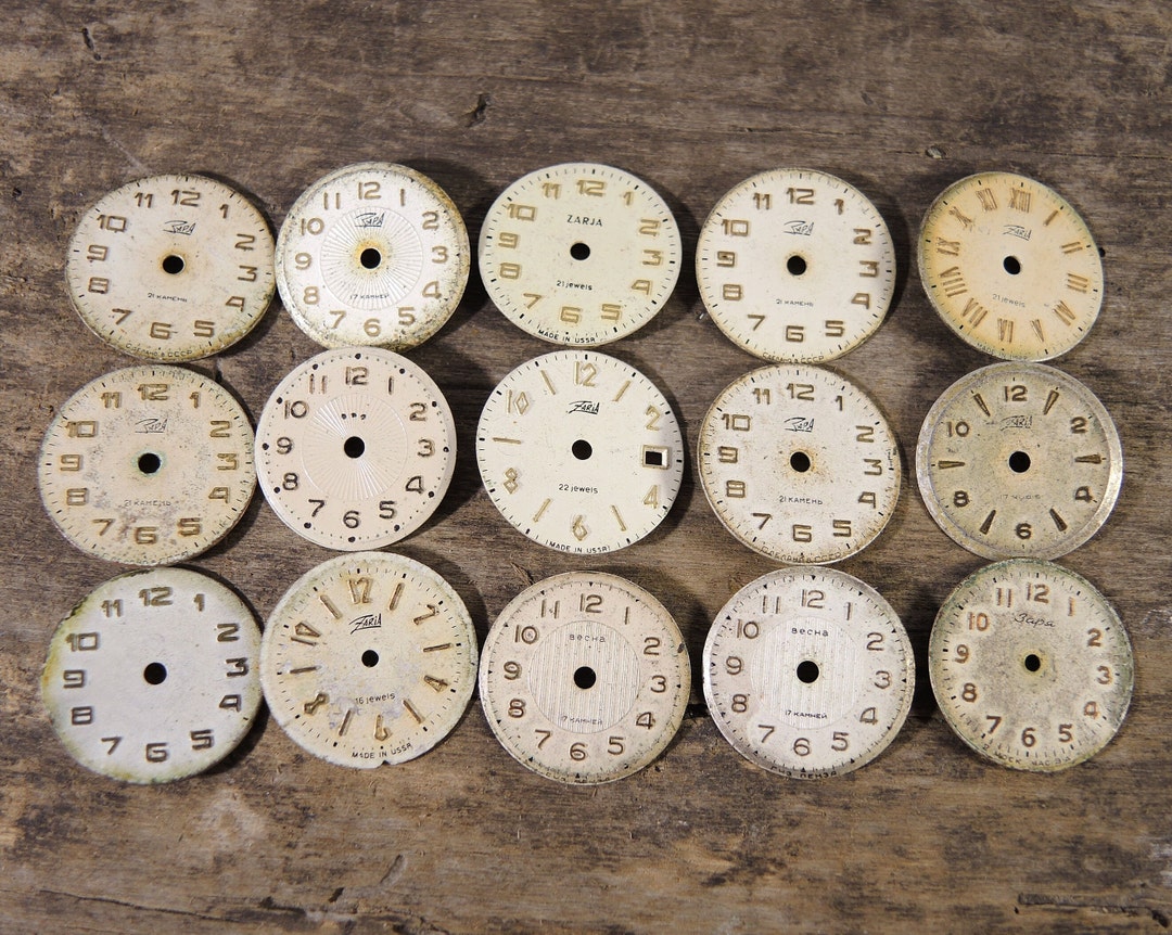 Vintage Round Small Watch Faces Old Dials From Mechanical - Etsy