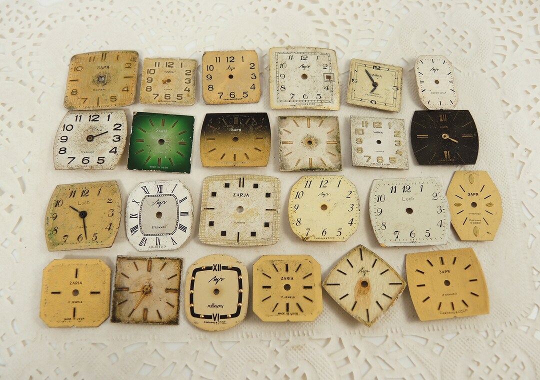 Vintage Different Watch Faces From Old Mechanical Watches Watch Dials ...