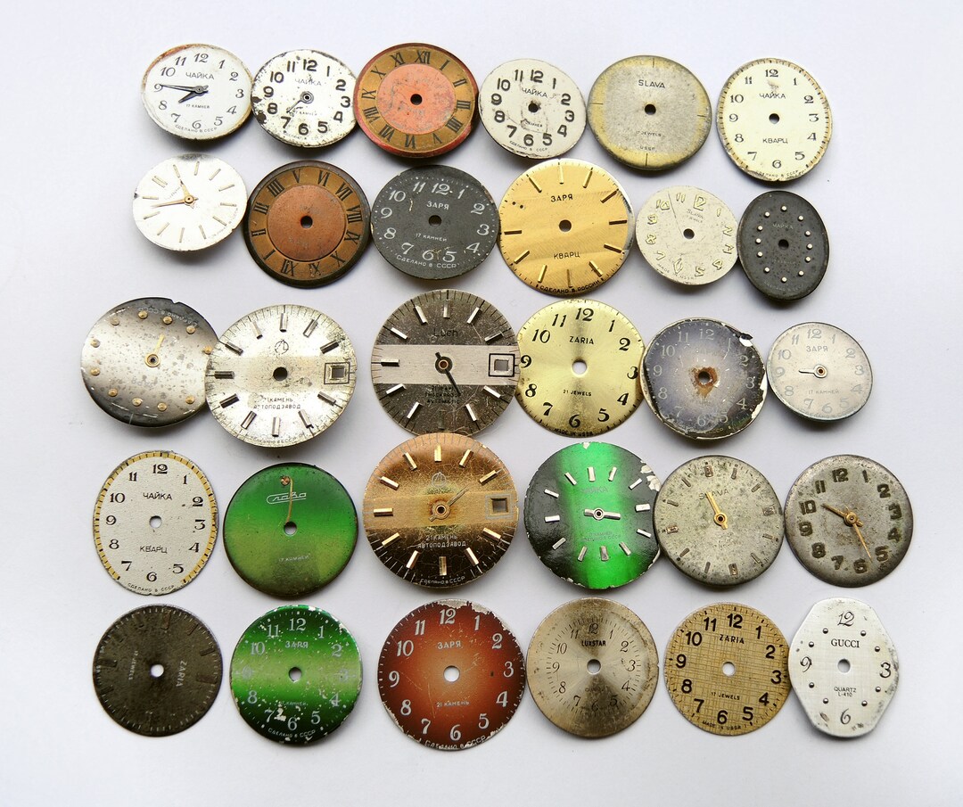 Vintage Round Small Watch Faces Mechanical Watch Parts Set of 30 C154 ...