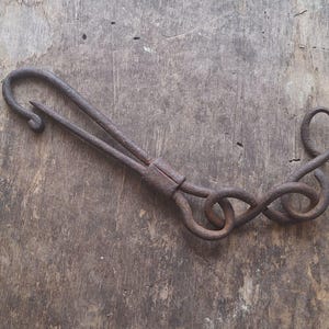 Antique Primitive Door Lock, Metal Rustic Chain Hook, Old Door Hardware ...