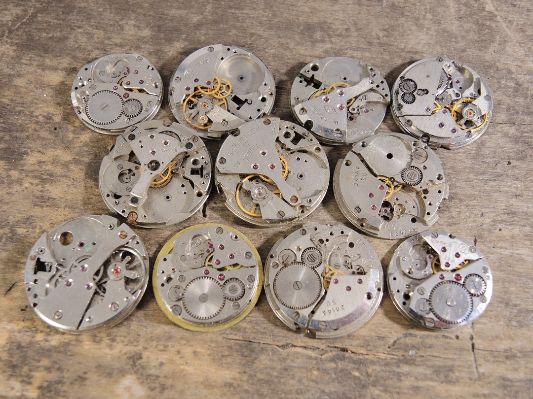 Vintage Watch Movements, Mechanical Parts, Round Mechanism Set of 11 ...