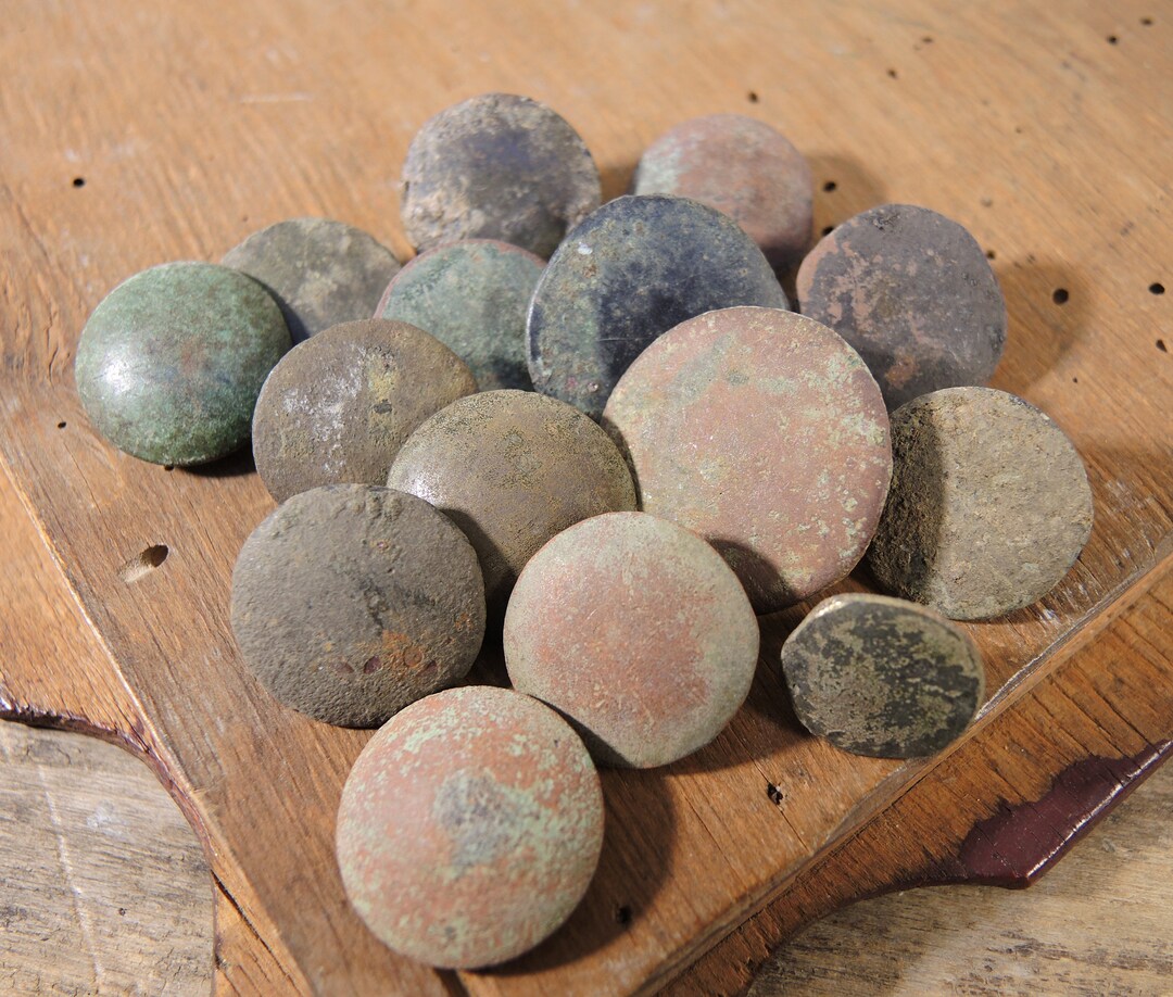 Antique Round Button Brass Ancient Buttons Dig Finds Set of 15 B56 - Etsy