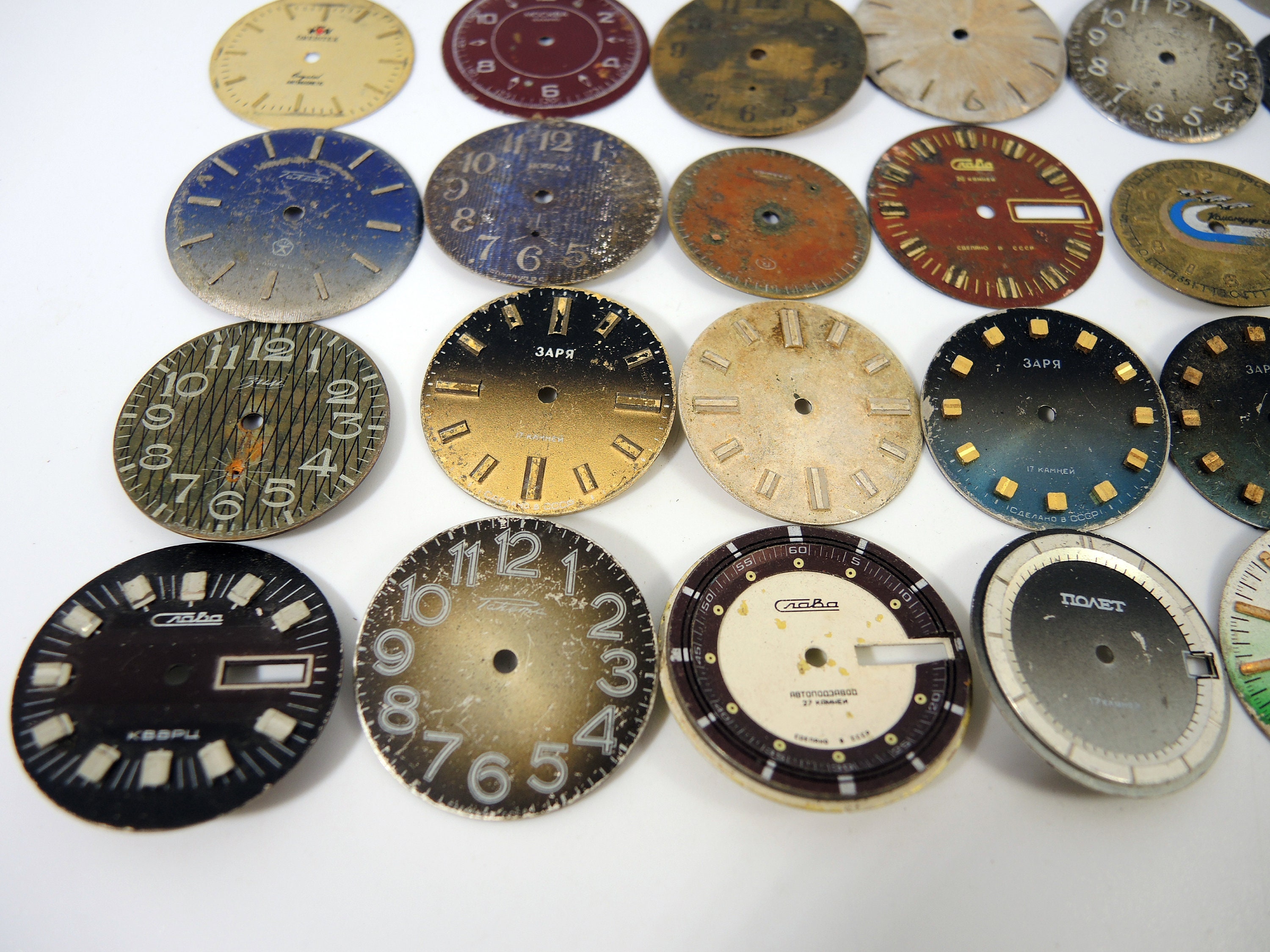 Vintage Big Watch Faces Different Dials From Old Soviet - Etsy