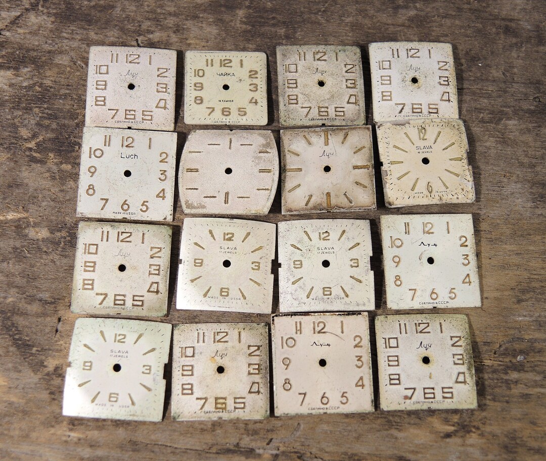 Vintage Square Watch Faces Mid Century Watch Dials From Mechanical ...