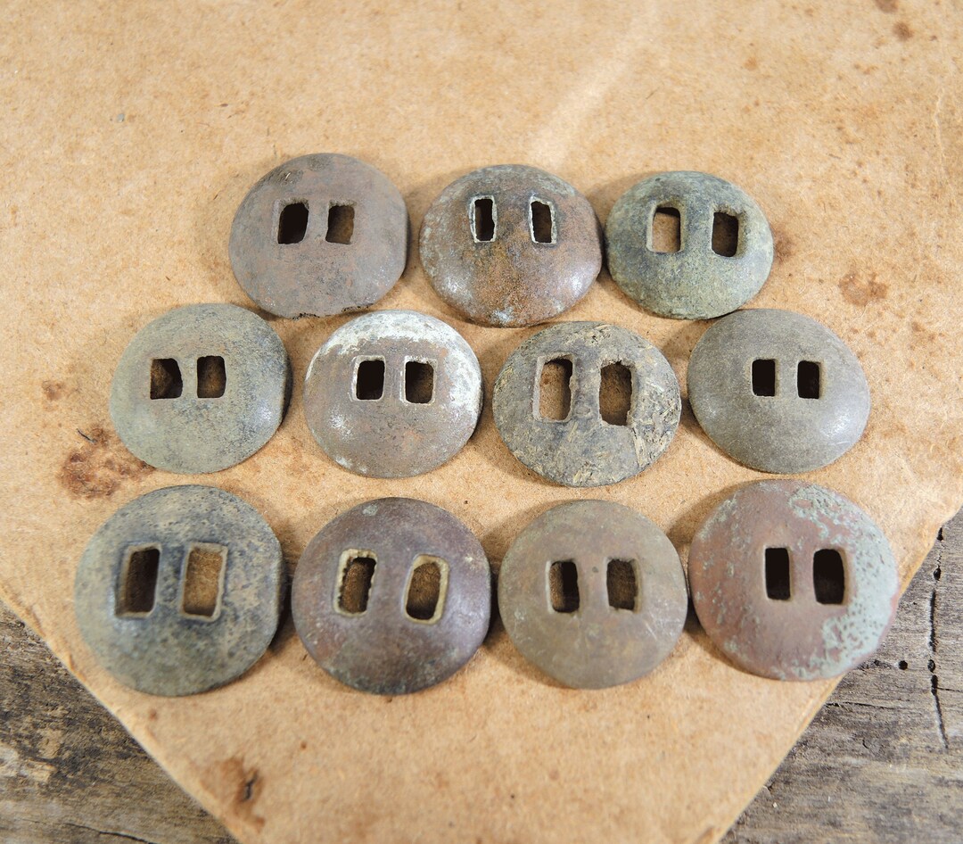 Antique Round Brass Button Dig Finds Primitive Finding Set of 11 B8 - Etsy