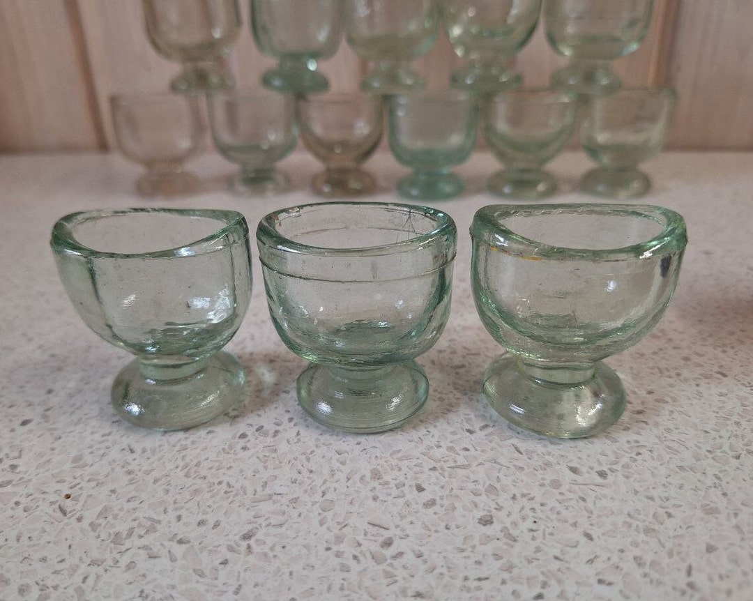 Vintage Glass Apothecary Medical Jar for Eye Washing, Laboratory Shot ...