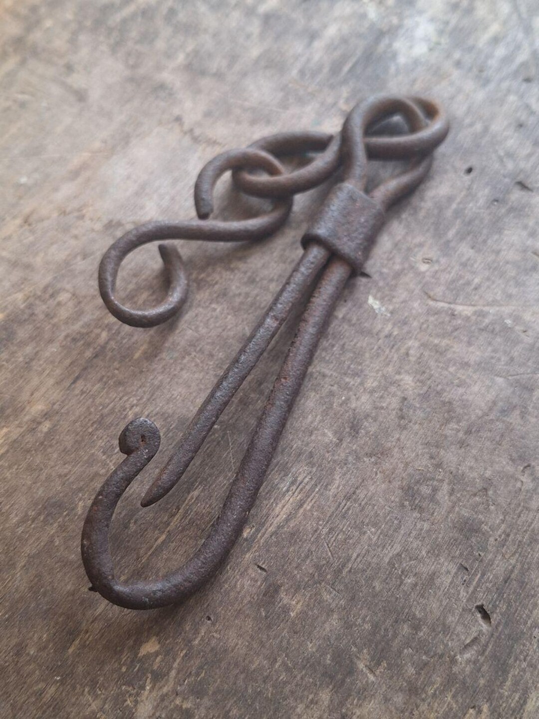 Antique Primitive Door Lock, Metal Rustic Chain Hook, Old Door Hardware ...