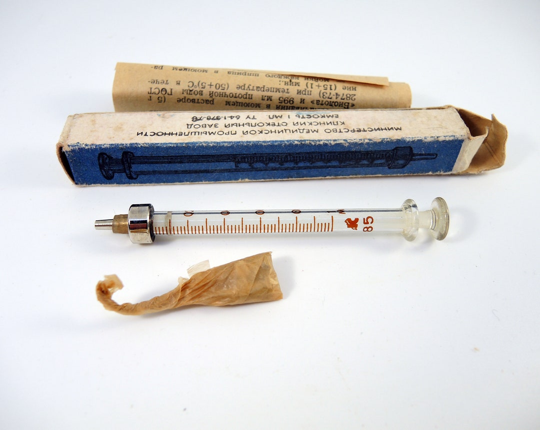 Vintage Medical Syringe, Glass Syringe, Reusable Syringe, Old Medical ...