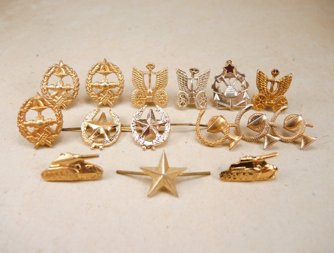 Vintage Soviet Military Gold Pins Soviet Uniform Buttonholes - Etsy